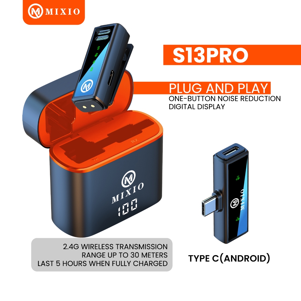 Jual MIXIO S14Pro S13Pro Wireless Microphone Profesional Mikrofon ...