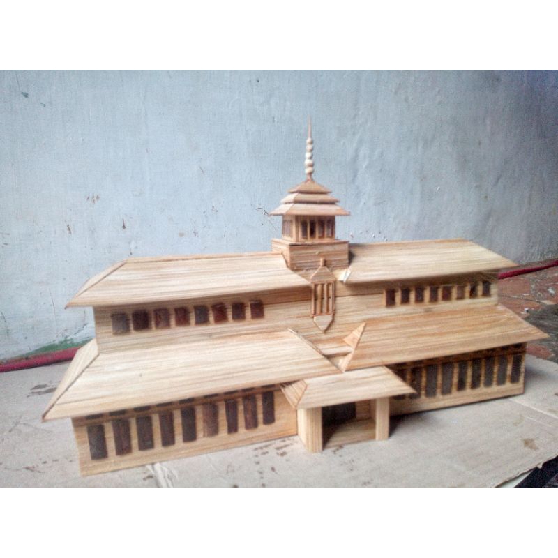 Jual Miniatur gedung sate dari bambu 30x20x15 cm | Shopee Indonesia