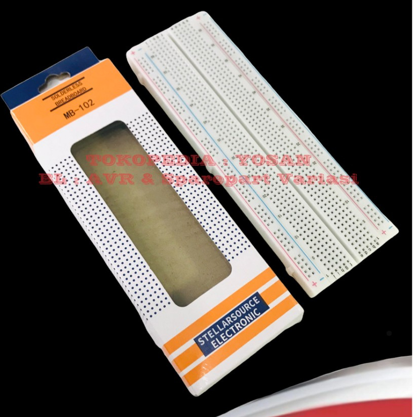 Jual SOLDERLESS BREADBOARD 830 TITIK POINT MB102 PCB BREAD PROJECT ...