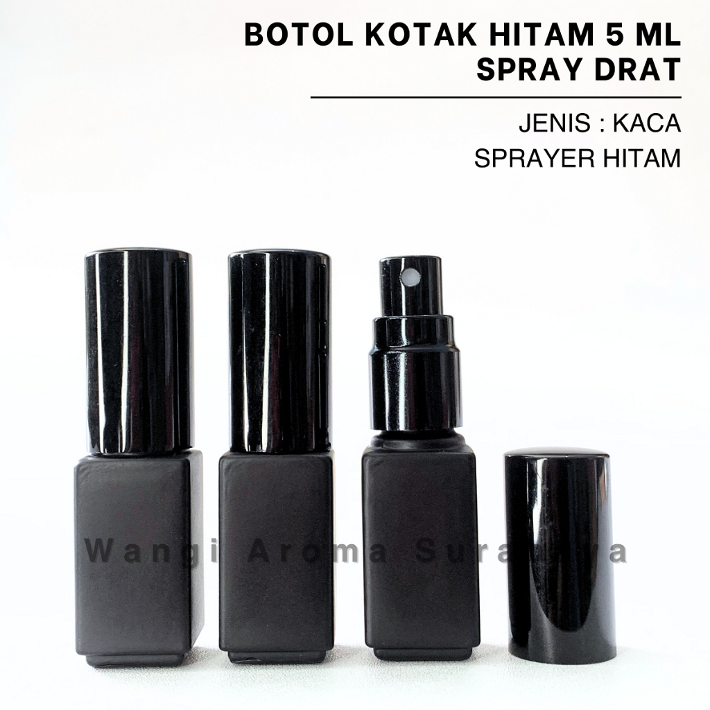 Jual Botol Parfum Tester Kaca Full Hitam 5ML Drat - Botol Parfum Kaca ...