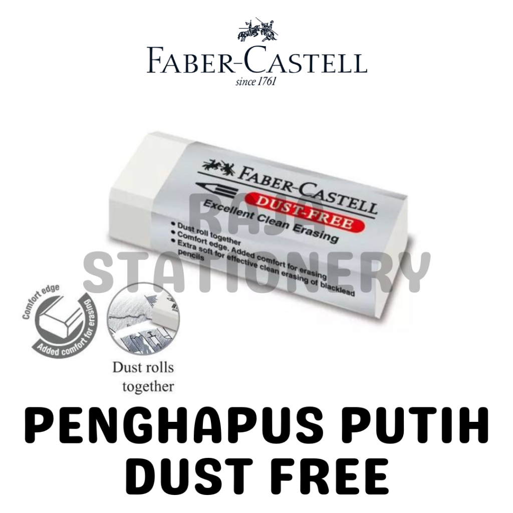 Jual Faber Castell DUST FREE Eraser White SMALL BIG / Penghapus Faber ...