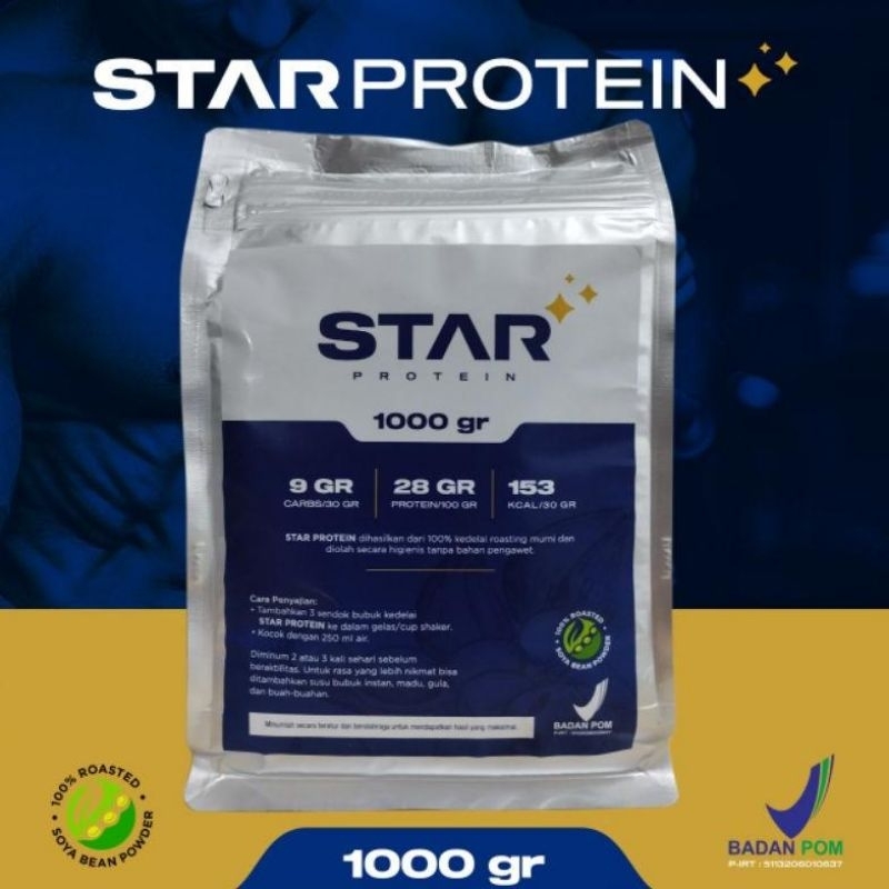 Jual STAR PROTEIN 1000gram Whey Protein Bubuk Kedelai Murni | Shopee ...