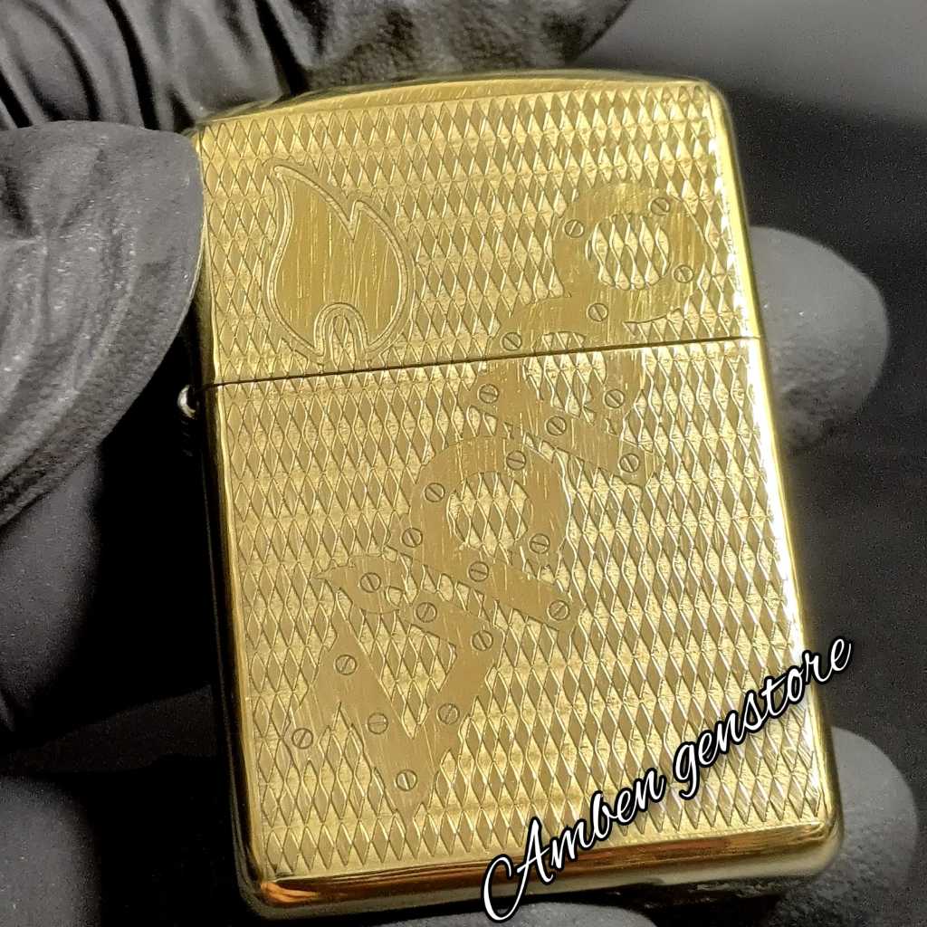 Jual korek api classic bahan kuningan grapir satu suara warna gold ...