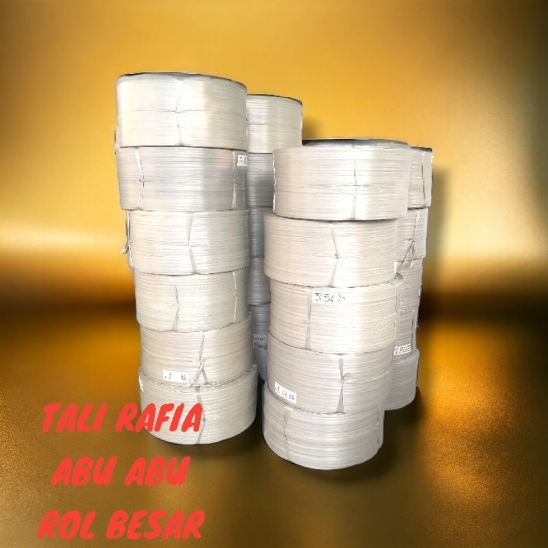 Jual TALI RAFIA ROLL BESAR - TALI RAFIA ABU ABU - RAFIA NETRAL 30 KG ...