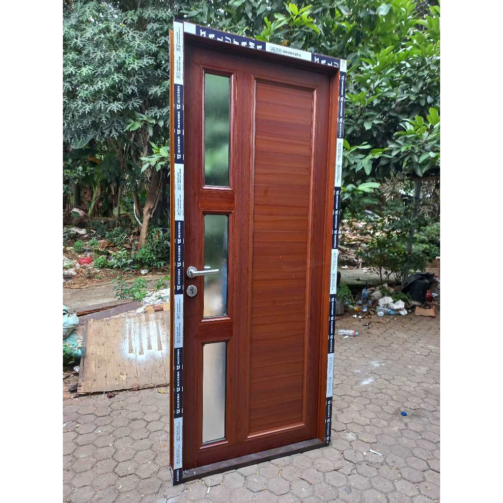 Jual Pintu aluminium motif serat kayu alutama uk. 100x210 | Shopee ...