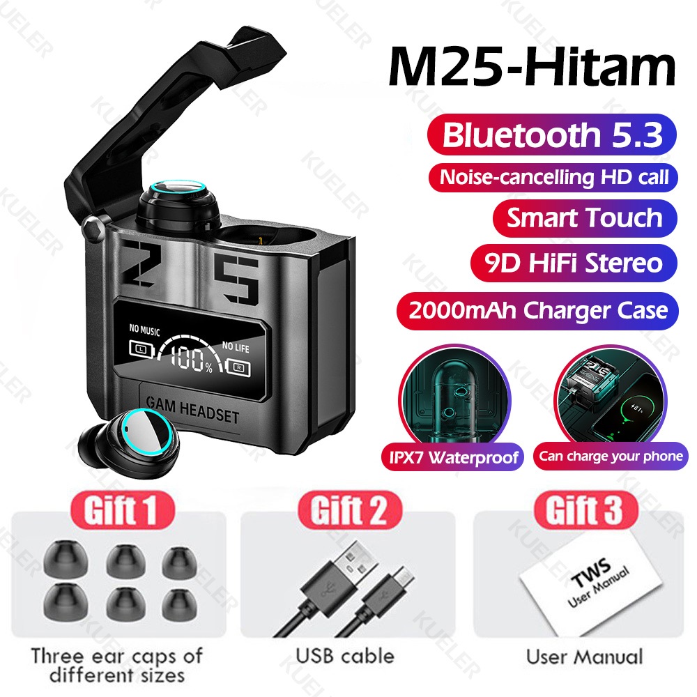 Jual M25 TWS Gaming Headset Bluetooth with Mic Tidak Ada Penundaan ...