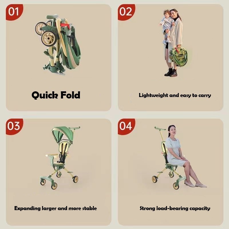 Jual FLYBB Magic Stroler Bayi Lipat Travelling Sepeda Bayi Stroller ...