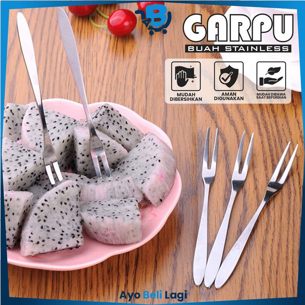 Jual Garpu Buah Stainless Serbaguna Garpu 2 Gigi Fruit Fork Garpu Kecil ...