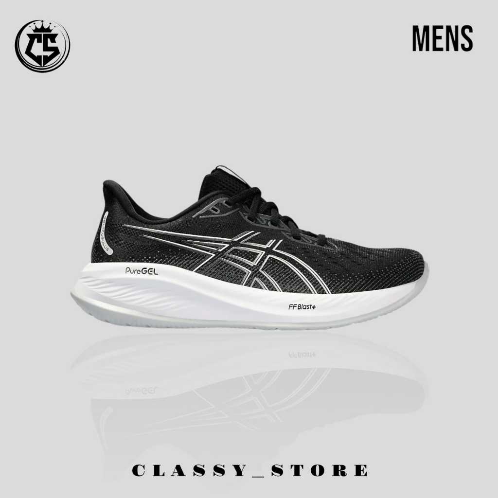 Jual Sepatu lari Gel Cumulus 26 Mens Black Concrete | Shopee Indonesia