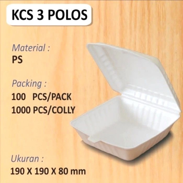 Jual [100pc] sterofoam KCS 3 polos / sterofoam polos / sterofoam nasi ...