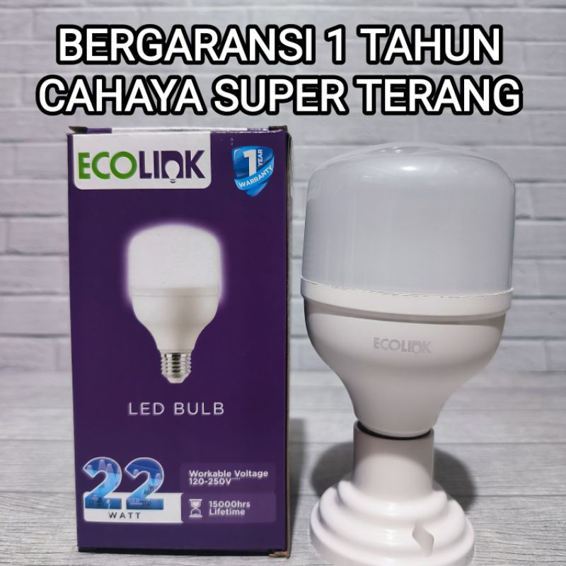Jual Lampu Ecolink LED Bulb 22W 22 watt E27 6500K Cahaya Putih Cool ...