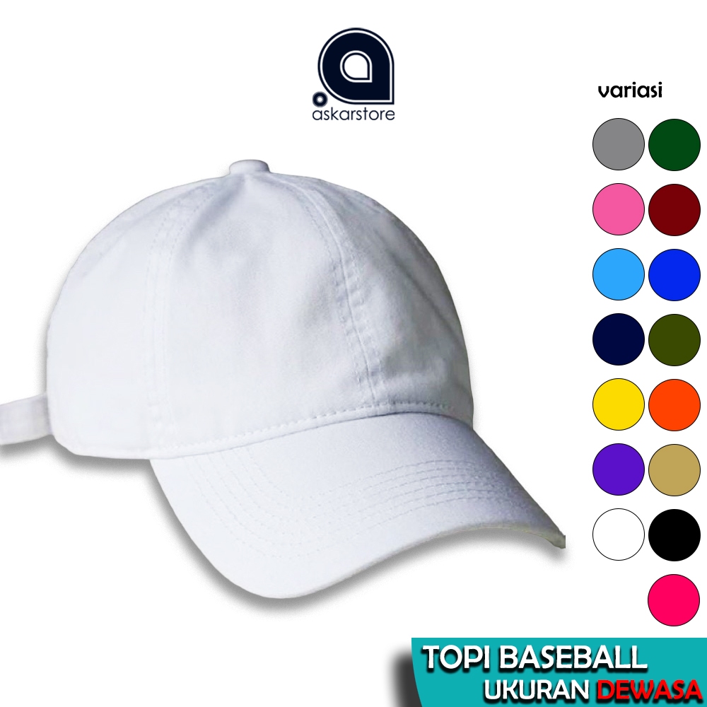 Jual Topi polos baseball Putih topi upacara ukuran dewasa bahan twill ...