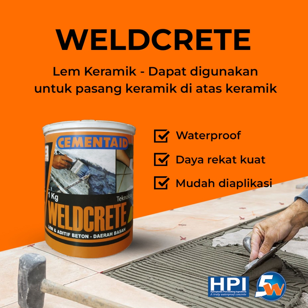 Jual CEMENTAID - WELDCRETE Lem keramik dan Lem/Aditif Beton atau Mortar ...