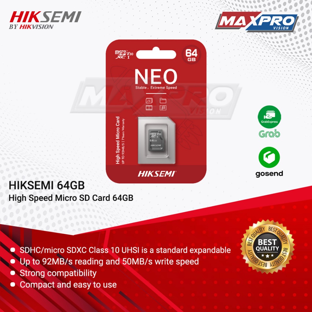 Jual MICRO SD CARD - HIKSEMI BY HIKVISION NEO MICRO SD CARD 64GB | Shopee Indonesia