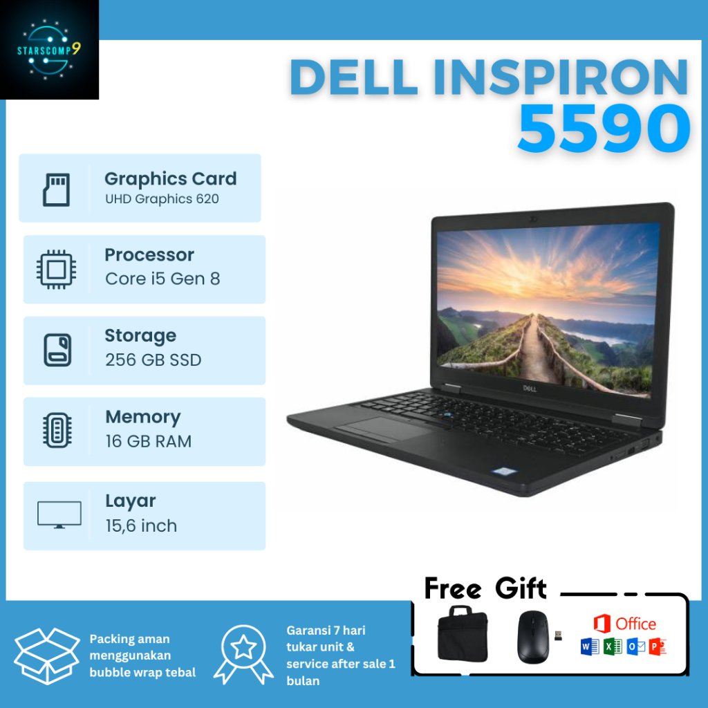Jual Dell Latitude 5590 Ci5 Gen8 Ram16GB SSD 256GB WIN 11 | Shopee ...
