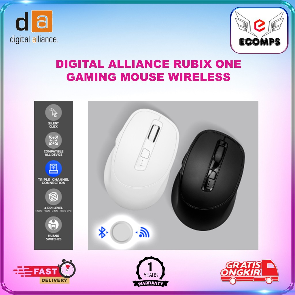 Jual Mouse Office DA Rubix One Wireless Bluetooth Silent Click ...