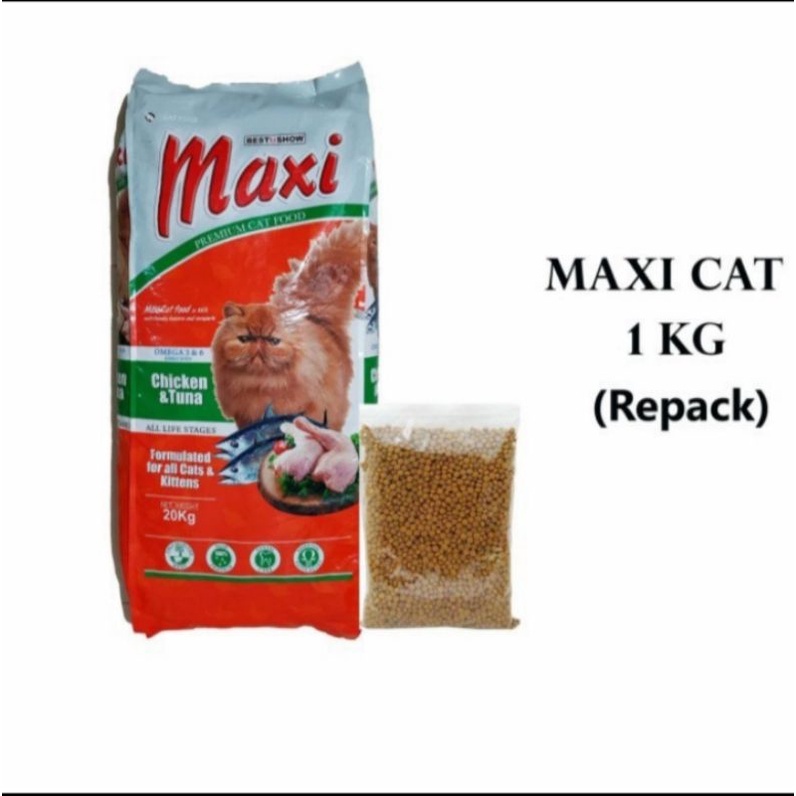 Jual maxi cat 1kg repack makanan kucing maxi buat segala usia | Shopee ...