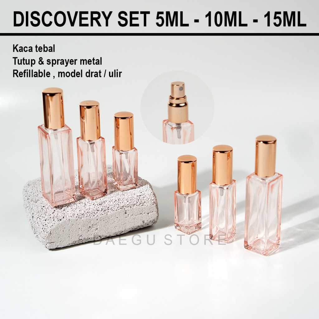 Jual Botol Parfum Spray Kaca Tebal - PINK TRANSPARAN - Tester Mini ...