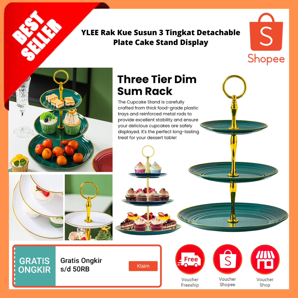 Jual Rak Kue Susun 3 Tingkat Detachable Plate Cake Stand Display / Rak ...