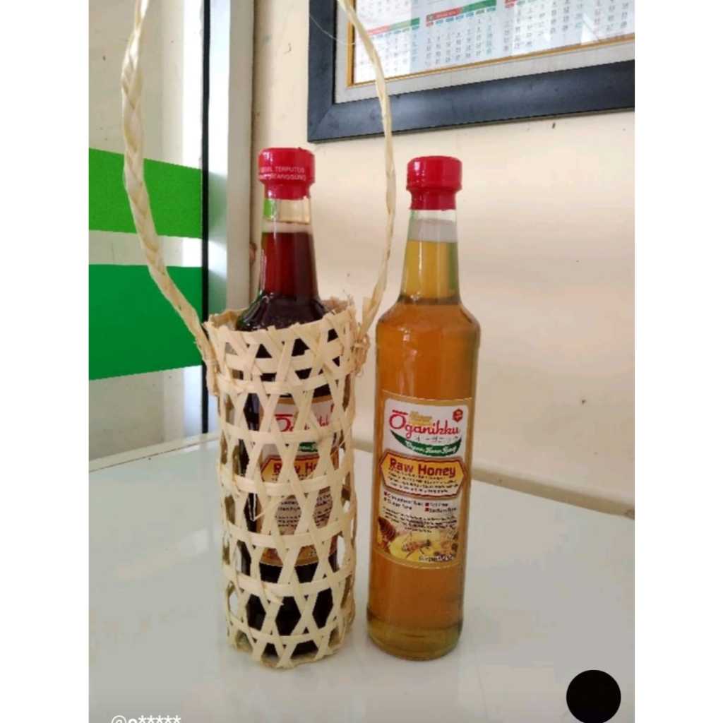 Jual Keranjang kemasan Botol Madu / sirup, toples Anyaman Bambu ...