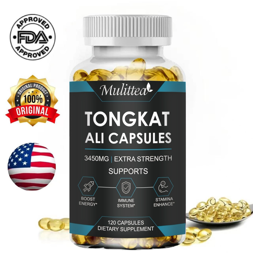 Jual Mulittea Natural Tongkat Ali Root Capsule Support Strength, Energy ...