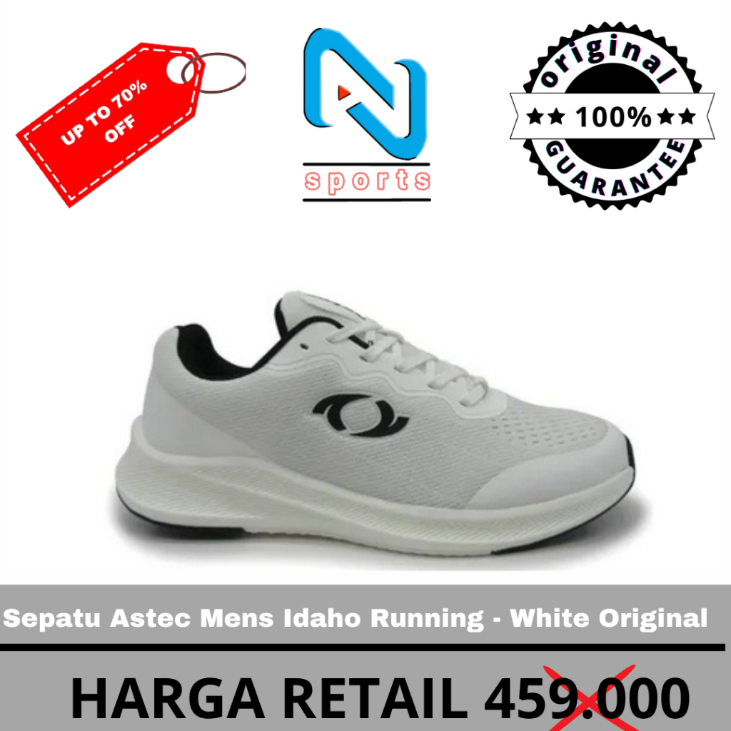 Jual Sepatu Astec Mens Idaho Running - White Original 100% | Shopee ...