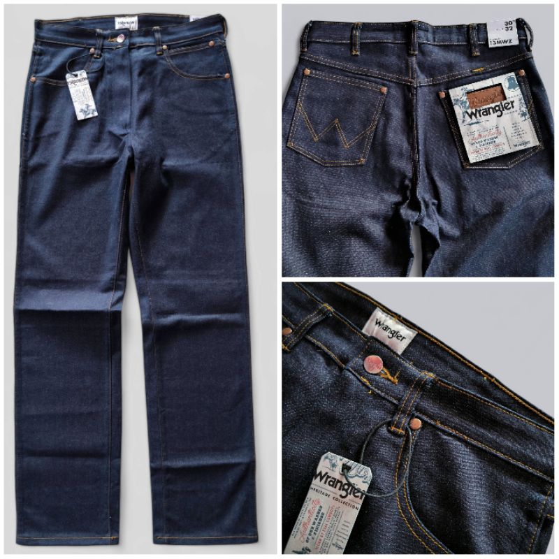 Jual Jeans Wrangler 13MWZ Original Fit Dark Blue | Shopee Indonesia