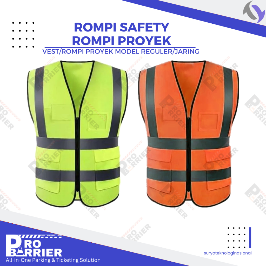 Jual Rompi Proyek / Rompi Safety ID Holder 3 Saku dengan Reflective ...
