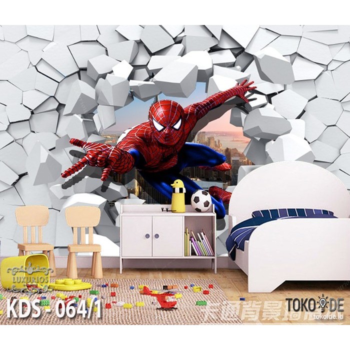 Jual Wallpaper Anak Cowok 3D Walpaper PREMIUM TEBAL Motif Spiderman 1 ...
