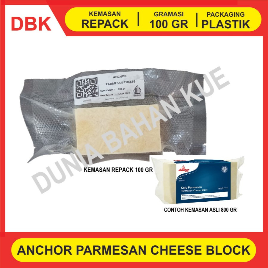 Jual ANCHOR PARMESAN CHEESE BLOCK 100 GR REPACK / KEJU PARMESAN BLOK ...