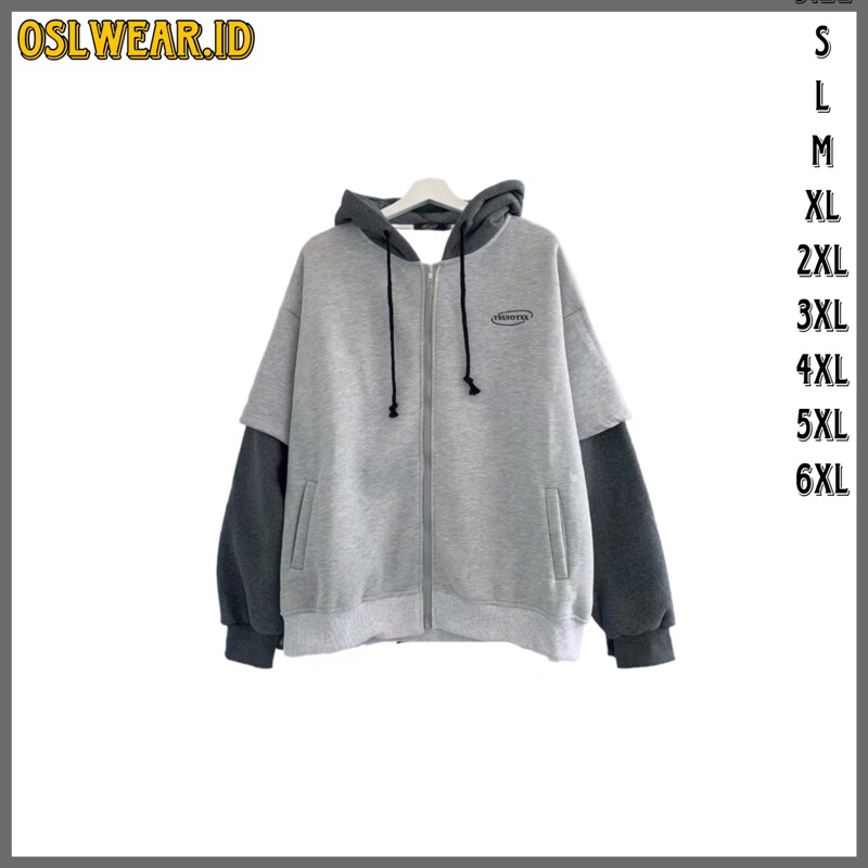 Jual Jaket Hoodie Resleting Two Color Bigsize (S-XXXXXL-6XL) Jaket ...