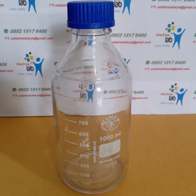 Jual Lab Botol 1000 ML Laboratory Bottle clear SIMAX botol sample media ...