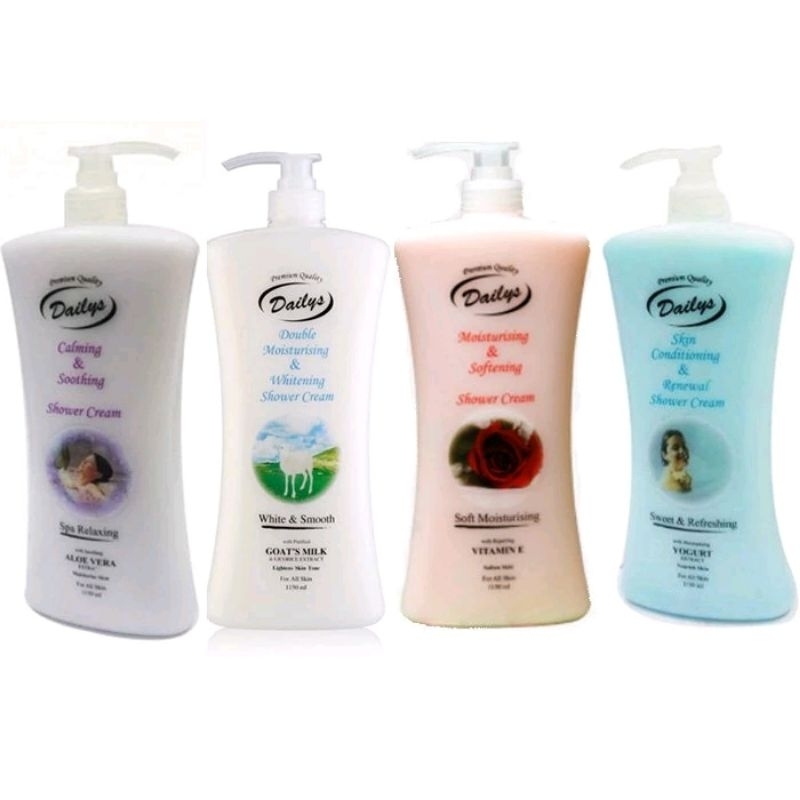 Jual Dailys shower cream goat's milk, yogurt, vitamin E, spa relaxing goats milk 1150ml | Shopee ...