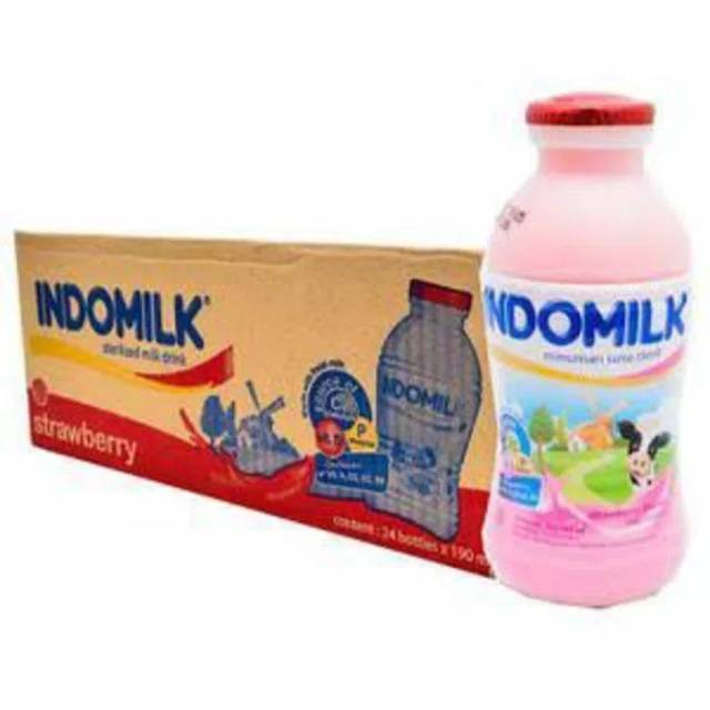 Jual Indomilk Botol Coklat Strawberry 190 ml isi 24 Pcs | Shopee Indonesia
