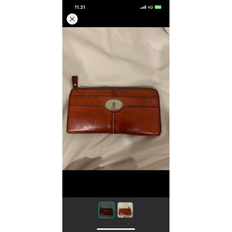 Jual Fossil Vintage Leather Wallet Dompet Wanita merah Natural Kulit ...