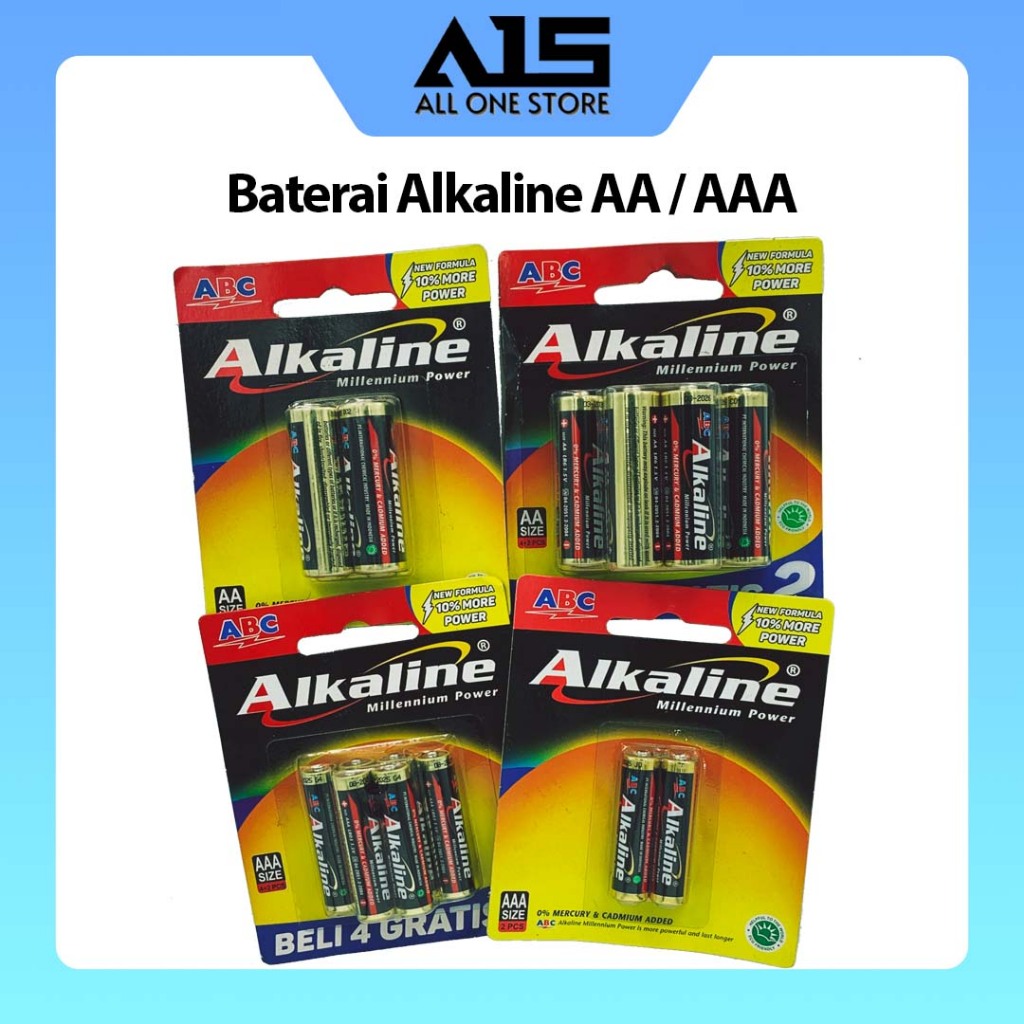 Jual Baterai Alkaline AA / AAA isi 2 dan isi 6 / Battery ABC Alkaline ...