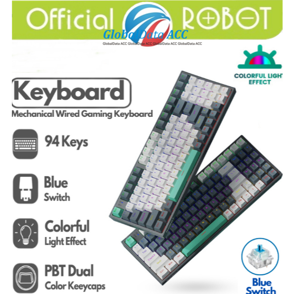 Jual ROBOT WORKMATE II Keyboard Mechanical Wired Gaming 94 Keys PBT ...