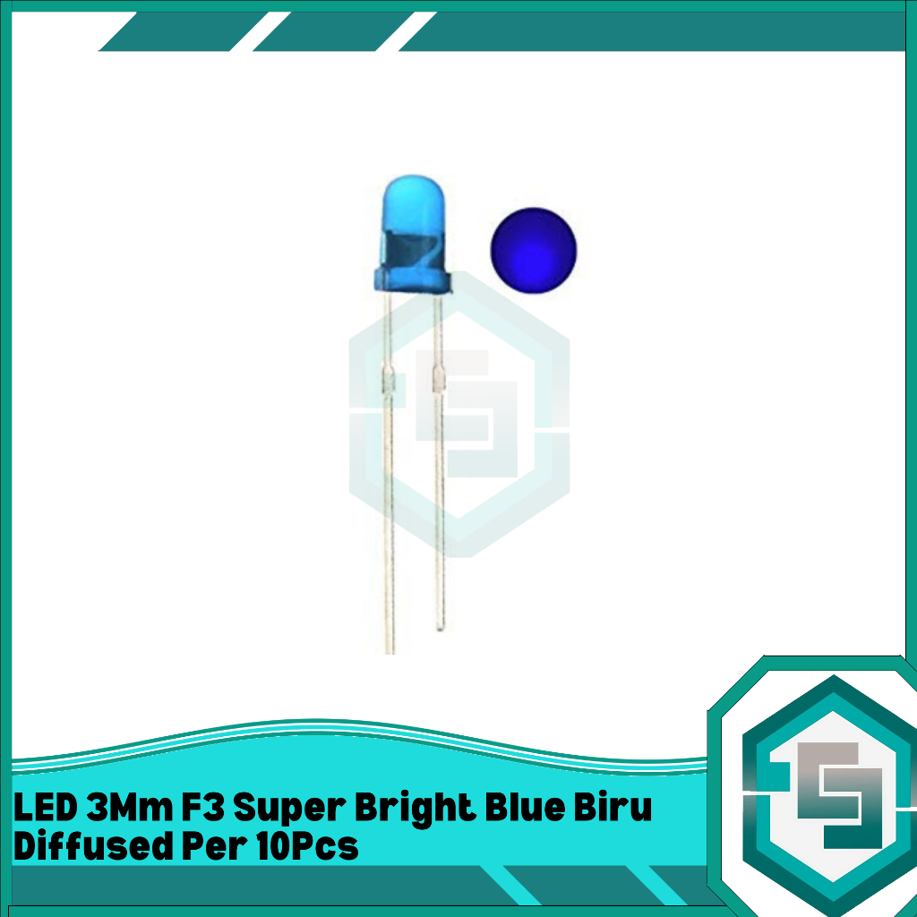 Jual LED 3MM F3 SUPER BRIGHT BLUE BIRU DIFFUSED PER 10PCS | Shopee Indonesia