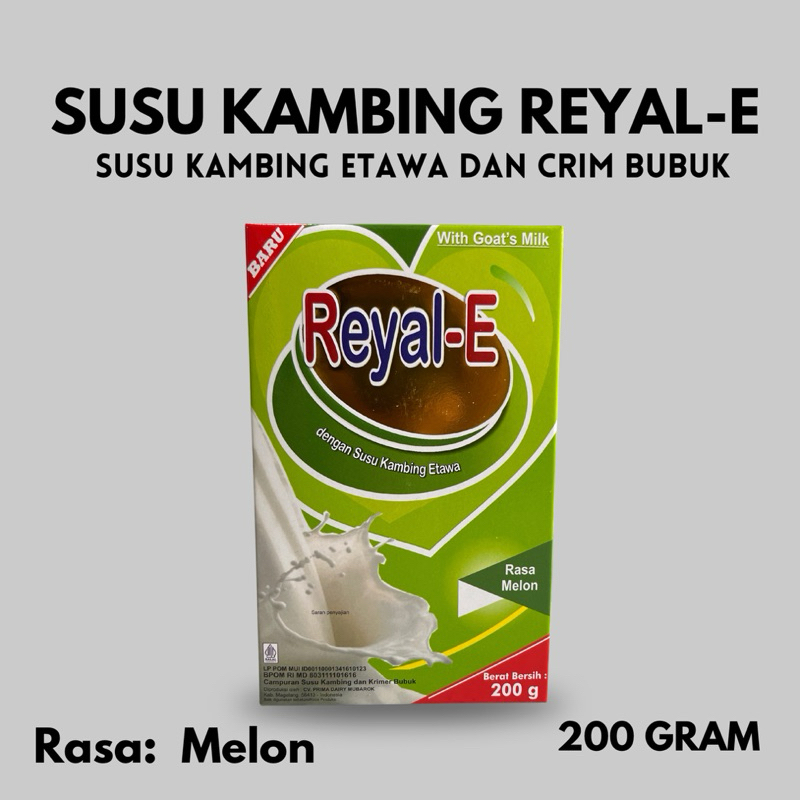 Jual Susu Kambing Etawa Reyal E Premium Rasa Melon 200gram | Shopee ...