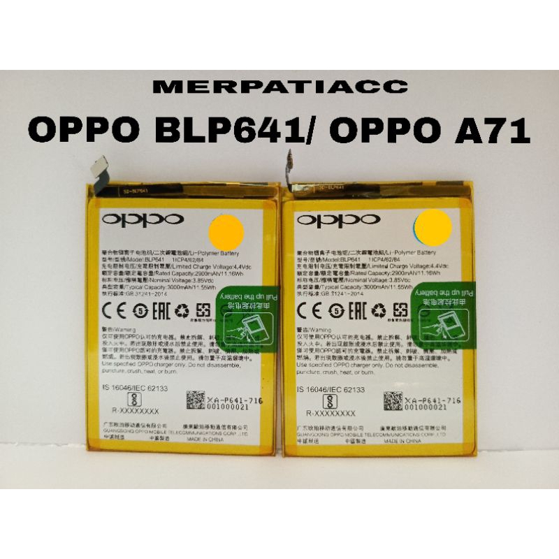 Jual BATERAI/BATRAI/BATRE/ BATTERY OPPO BLP641/ OPPO A71 | Shopee Indonesia