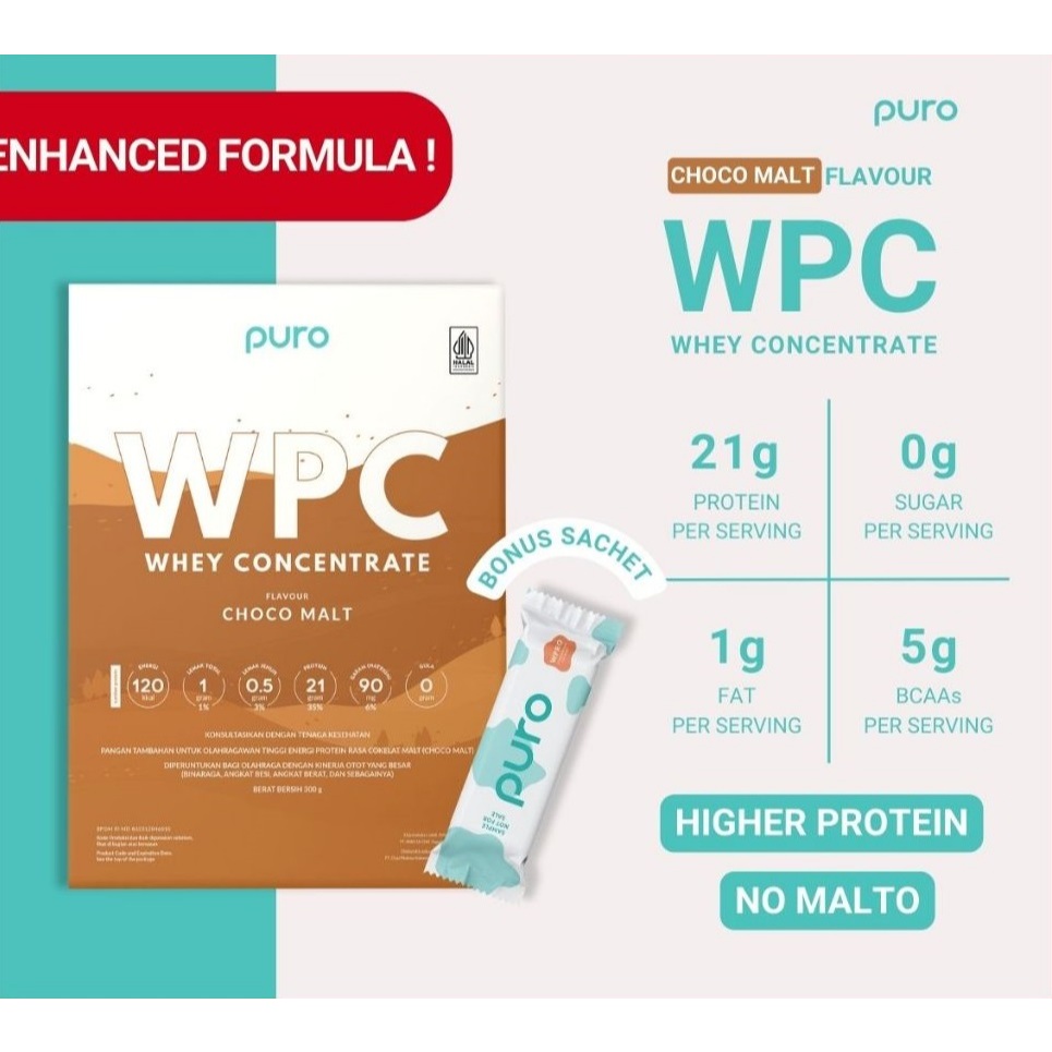 Jual PURO WPC WPRO Whey Protein Concentrate 1,2 kg | Shopee Indonesia