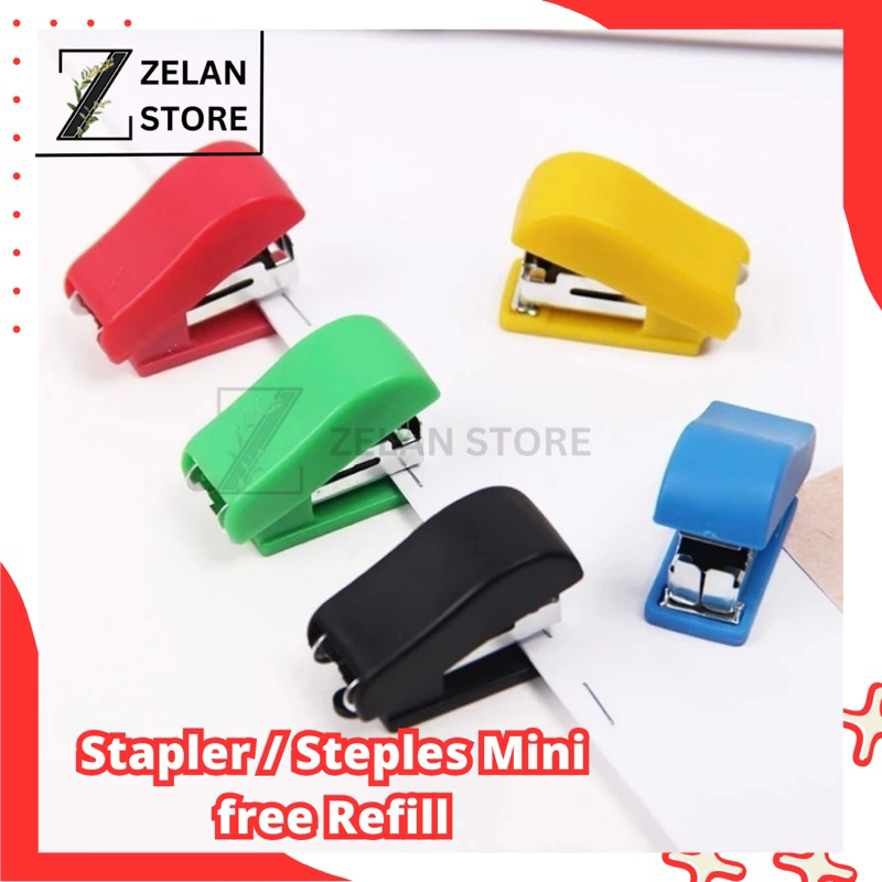Jual Stapler Mini + Free Refill Staples Buku Kertas Plastik Bungkus ...