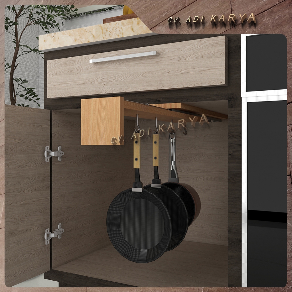 Jual Gantungan Panci Wajan Printilan Dapur Tarik Dorong Panjang Kitchen ...