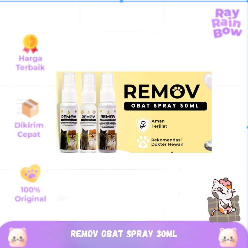 Jual REMOV Obat Spray Jamur-Luka-Kutu Anjing Kucing 30 ml Scabies ...
