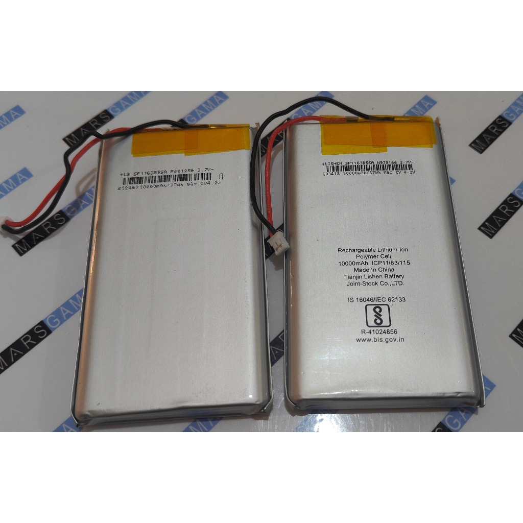 Jual Baterai Lishen 3.7v 4.2v 10000mah polymer lithium polimer 10ah ...
