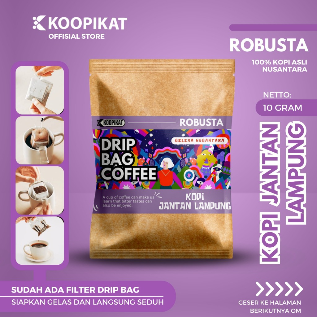 Jual Kopi Dripbag Coffee Sachet Robusta JTN Lampung Premium Original ...