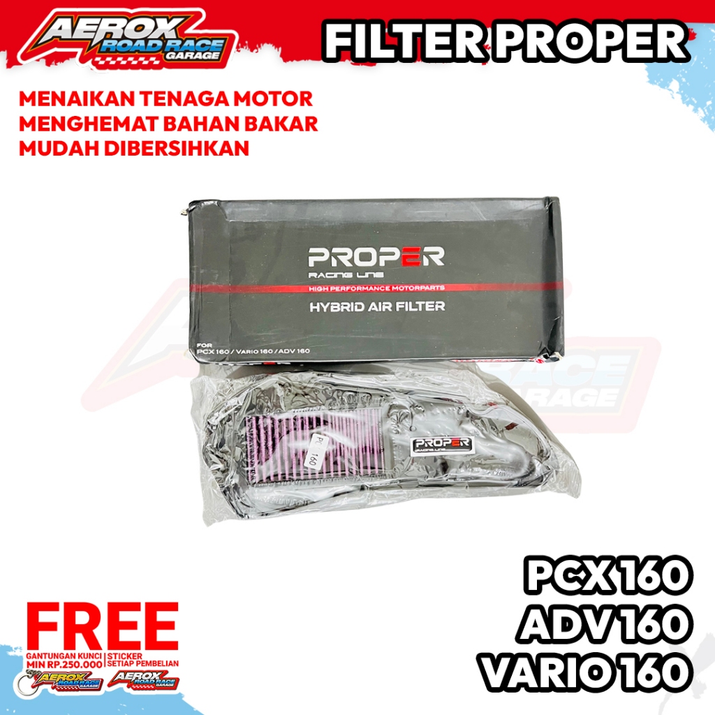Jual FILTER PROPER PCX 160 ADV 160 ORIGINAL PROPER RACING LINE | Shopee ...