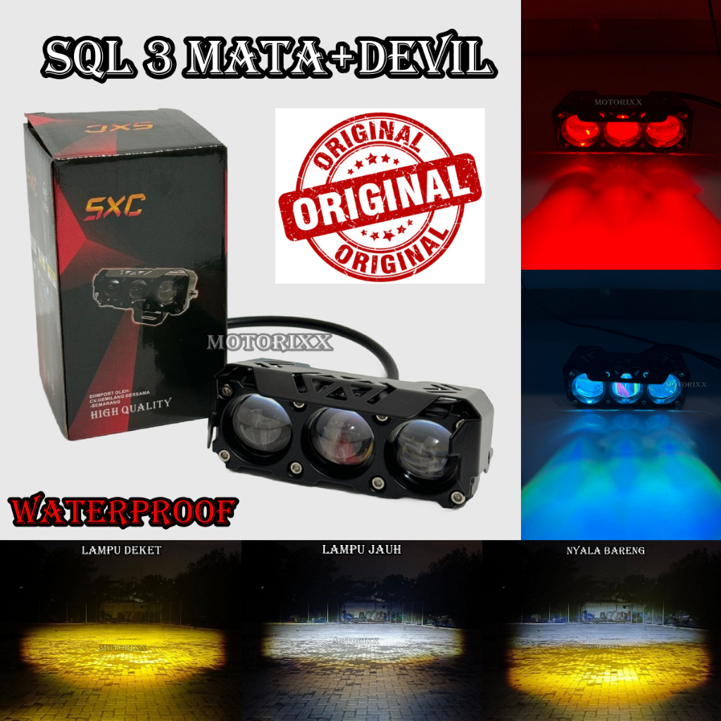 Jual Lampu Tembak Sorot SQL 3 Mata Mini plus Devil eyes Senja Full ...
