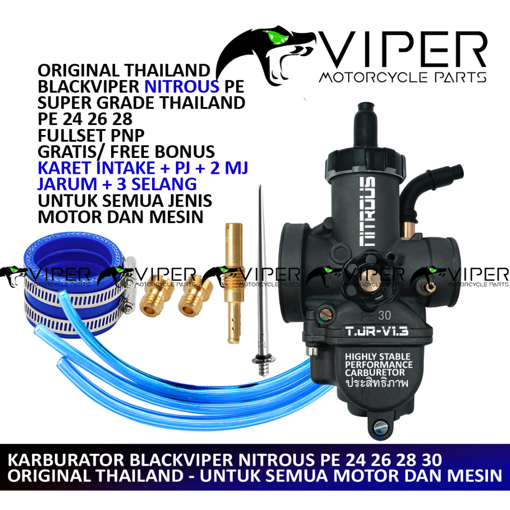 Jual [ BISA COD ] KARBURATOR BLACKVIPER NITROUS QUICK 24 26 28 30 PE28 PE30 KARBU PAKET LENGKAP ...