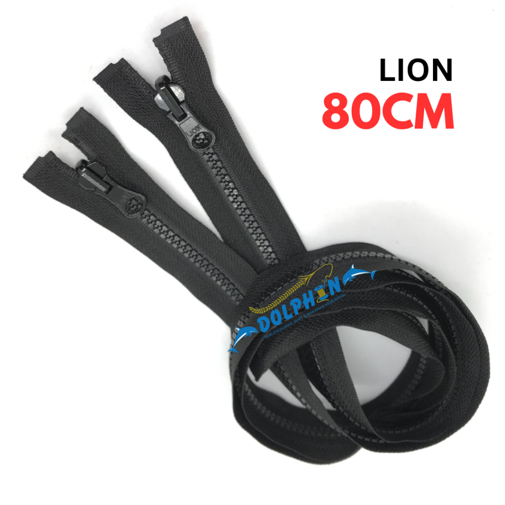 Jual [Satuan] Resleting Jaket Bolak Balik LION 80cm / 32 Inch Rit Ritsleting VISLON Open End ...